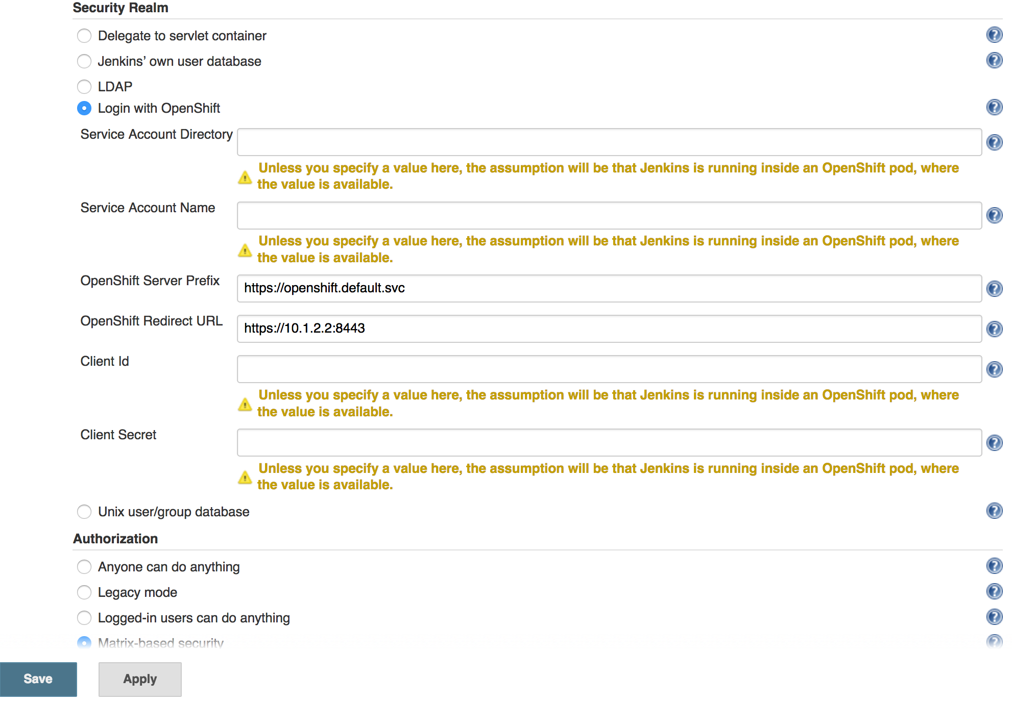 Integrating OpenShift Authentication into Jenkins